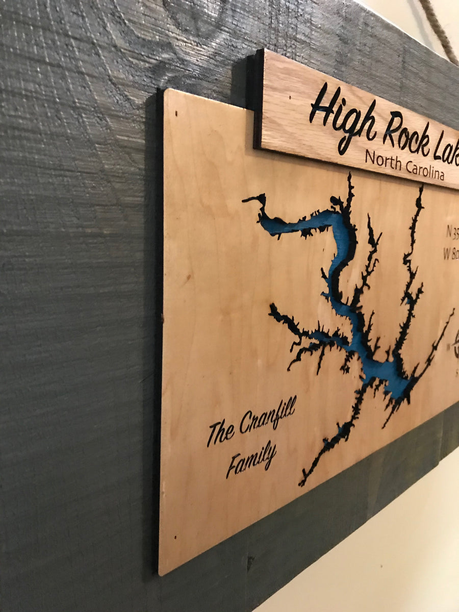 High Rock Lake Banner Laser Cut Lake Sign – Revron Designs